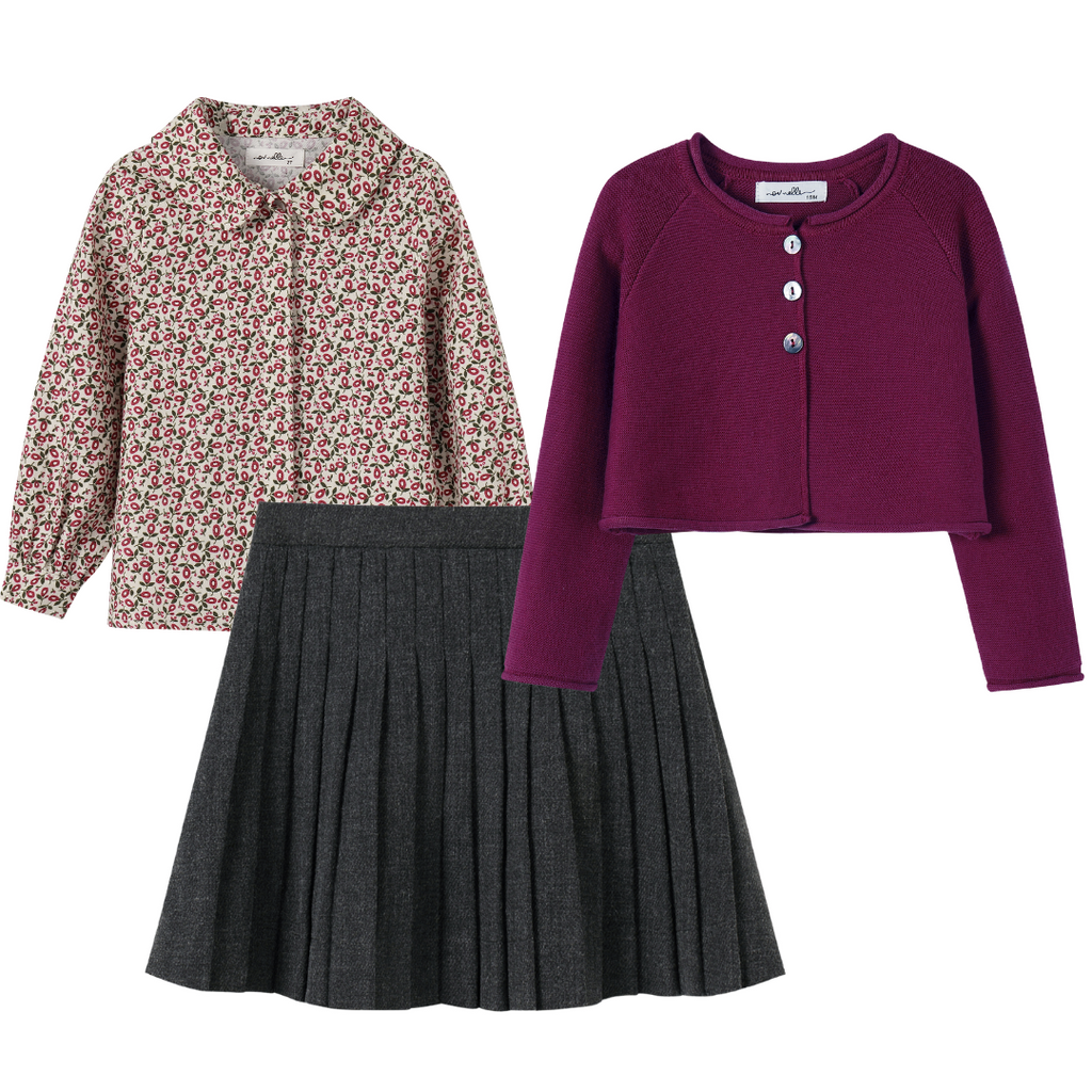 Floral Magenta Girls 3pc Set