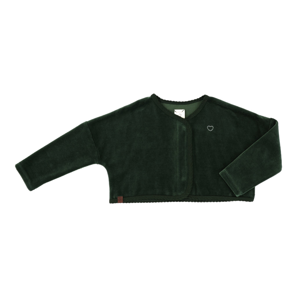 Green Velour Cardigan