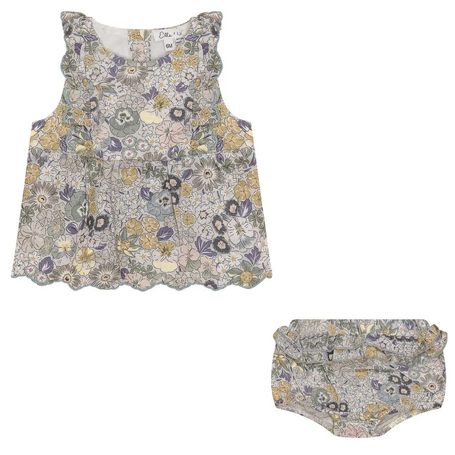 Sage Floral Bloomer Set